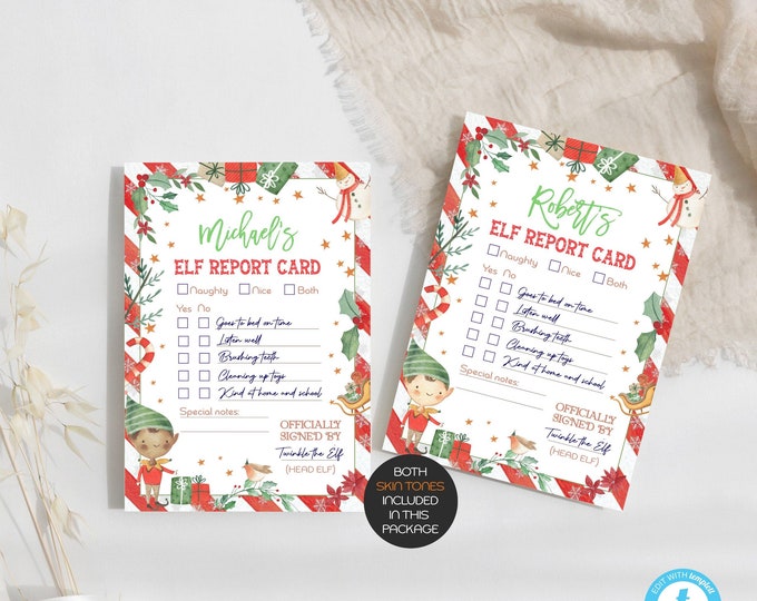 Editable Elf Report Card, Official Elf Report, Christmas Elf, Printable ...