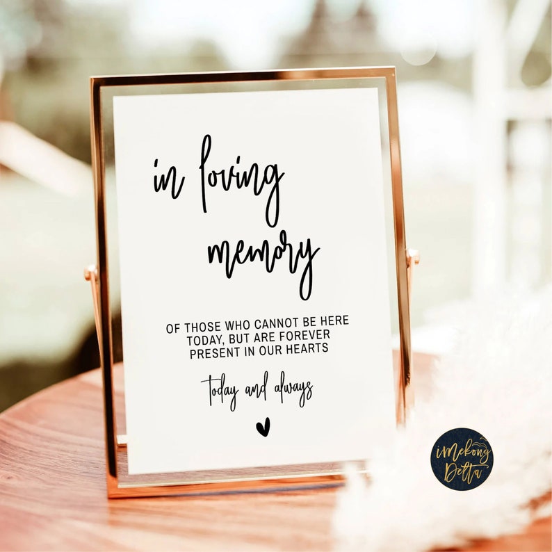 Printable in Memory Wedding Sign in Loving Memory Sign - Etsy