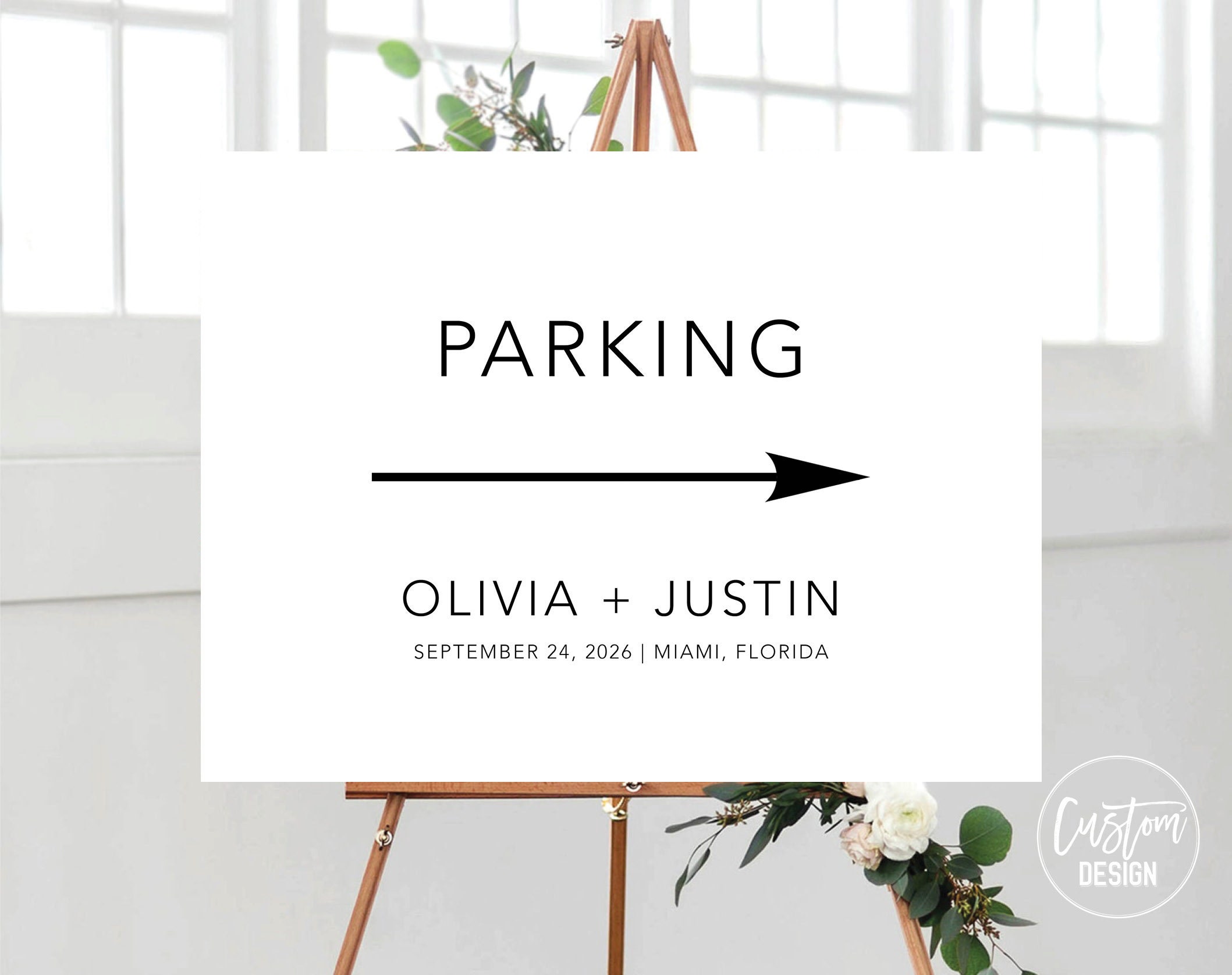 Custom Design Wedding Parking Sign Arrow Parking Sign - Etsy