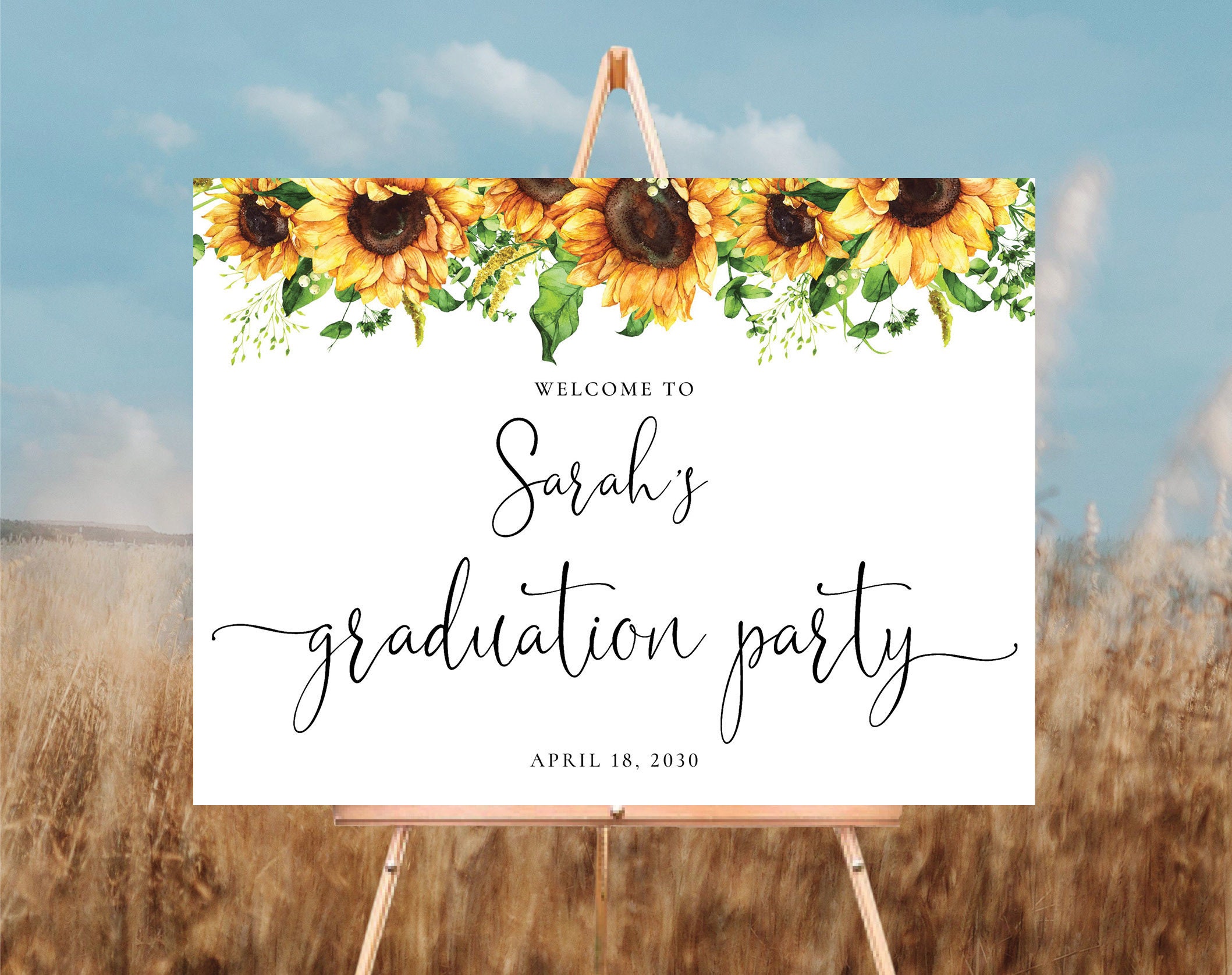 Sunflowers Graduation Party Welcome Sign, Grad Party Sign, Graduation ...