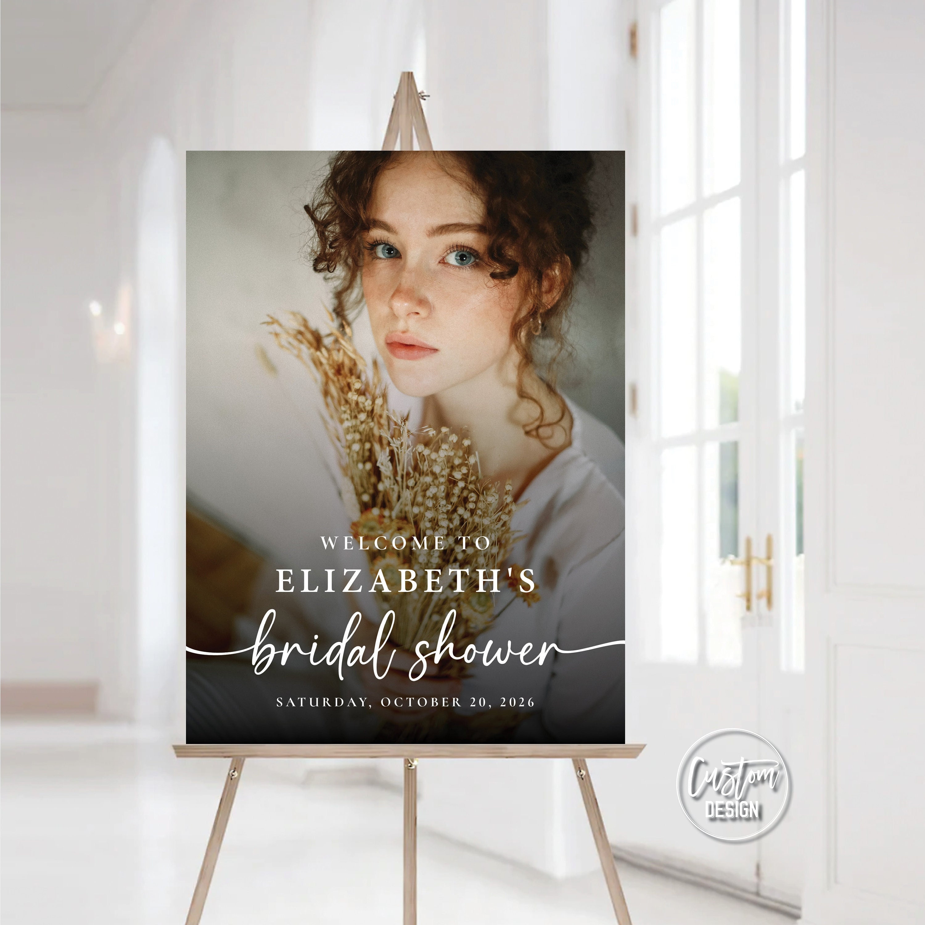 Custom Design, Bridal Shower With Photo Welcome Sign, Wedding Shower ...