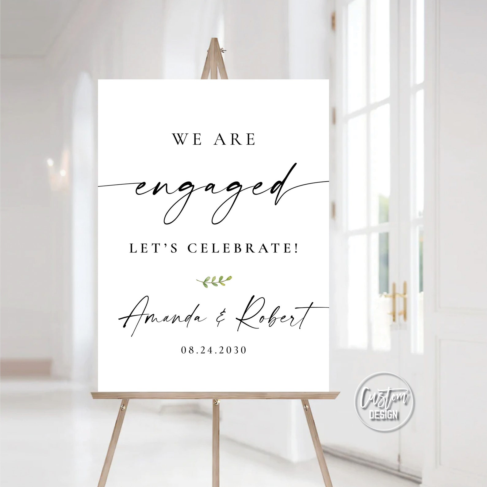 Custom Design, We Are Engaged Welcome Sign, Engagement Party Welcome ...