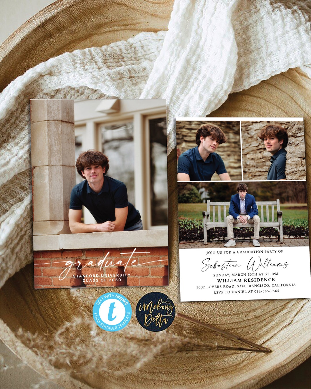 Minimalist Graduation Party With Photo Invitation, Modern Graduation ...