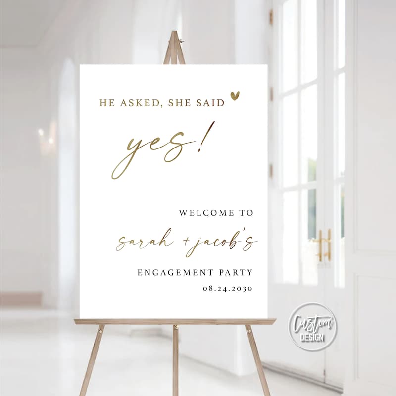 She Said Yes Banner - Etsy