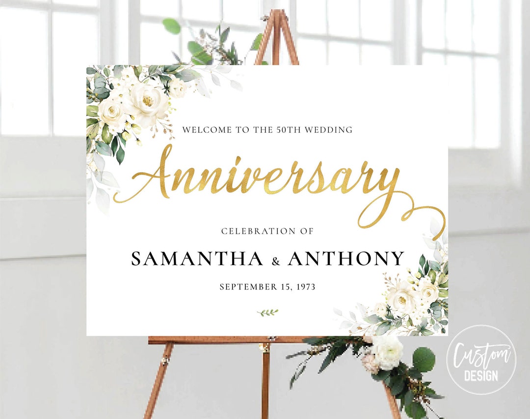 Custom Design, 50th Anniversary Welcome Sign, 50th Anniversary ...