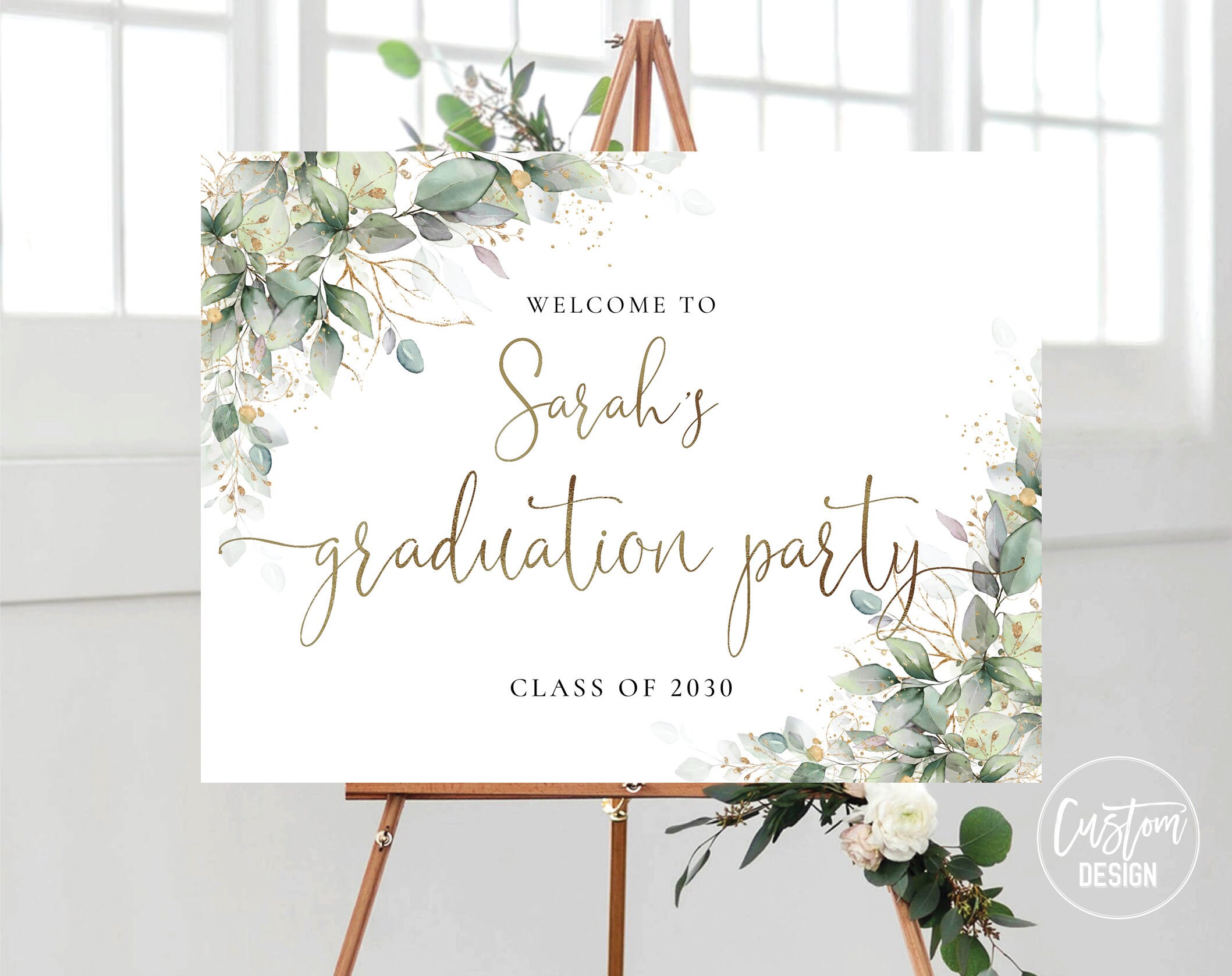 Greenery Graduation Party Welcome Sign Grad Party Sign - Etsy
