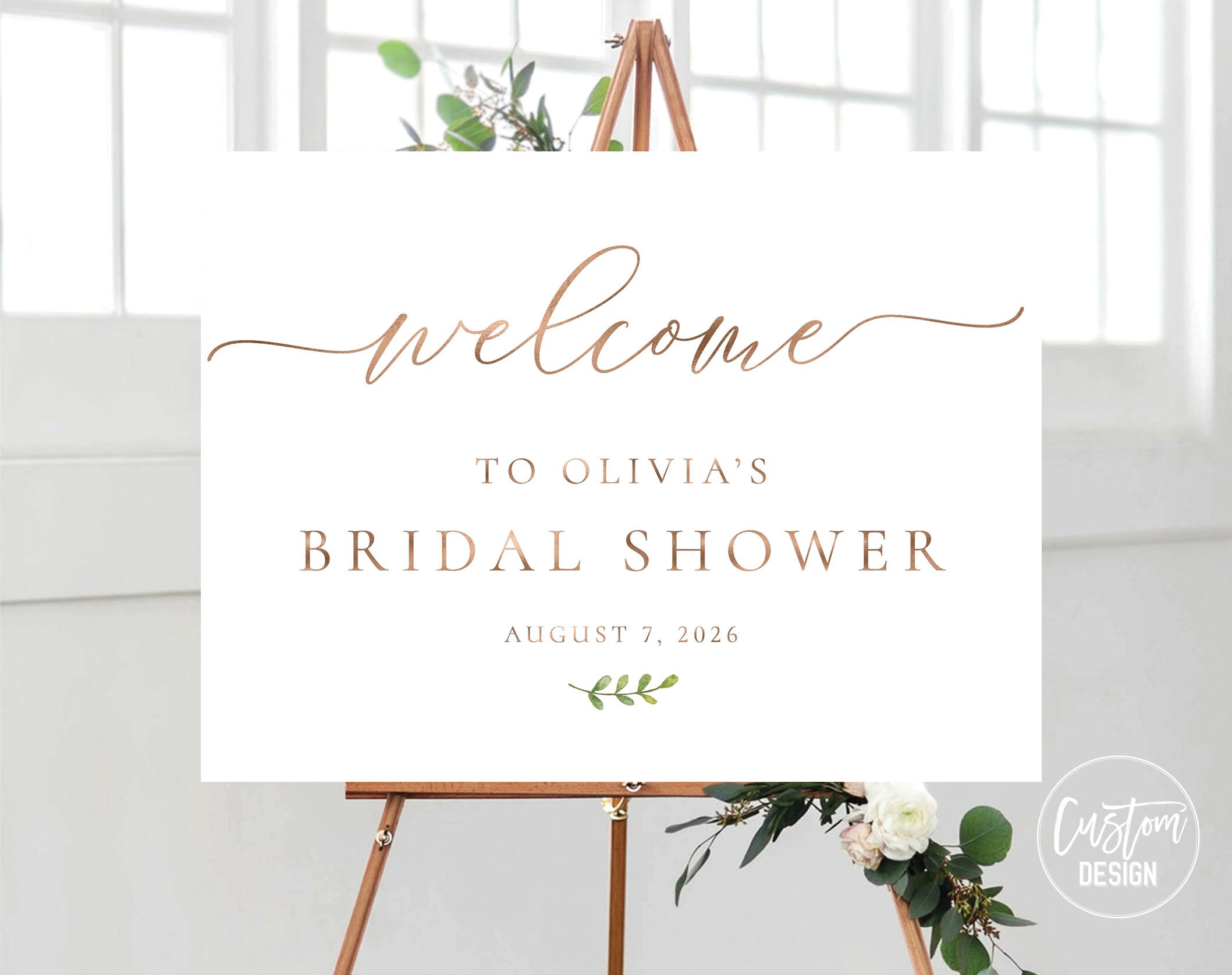 Custom Design Modern Bridal Shower Welcome Sign Minimalist - Etsy