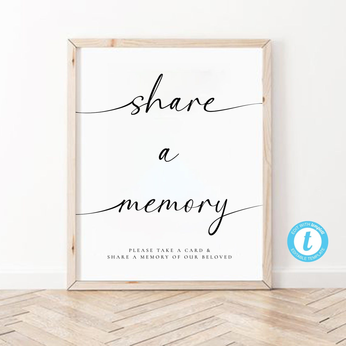 Minimalist Funeral Share a Memory Sign & Cards Modern Share A - Etsy