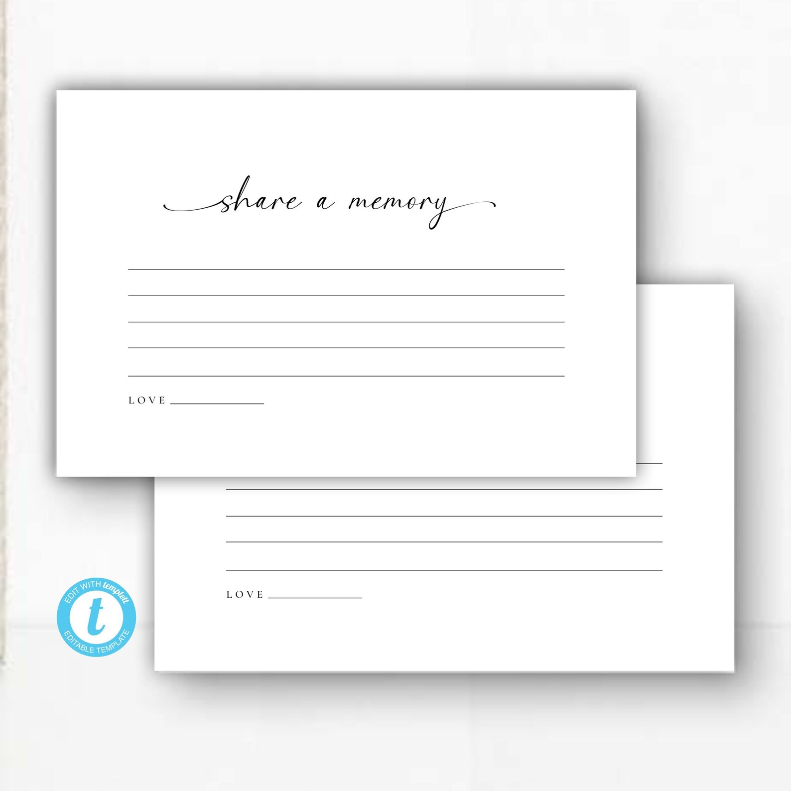 Minimalist Funeral Share a Memory Sign & Cards Modern Share A - Etsy