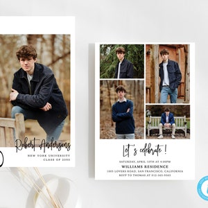 Minimalist Graduation Party With Photo Invitation, Modern Graduation ...