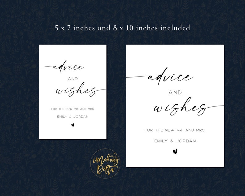 Advice and Wishes Sign Template Well Wishes Sign Printable - Etsy