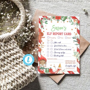Christmas Elf Report Card Template, Girl Elf Report Card Editable, Elf ...