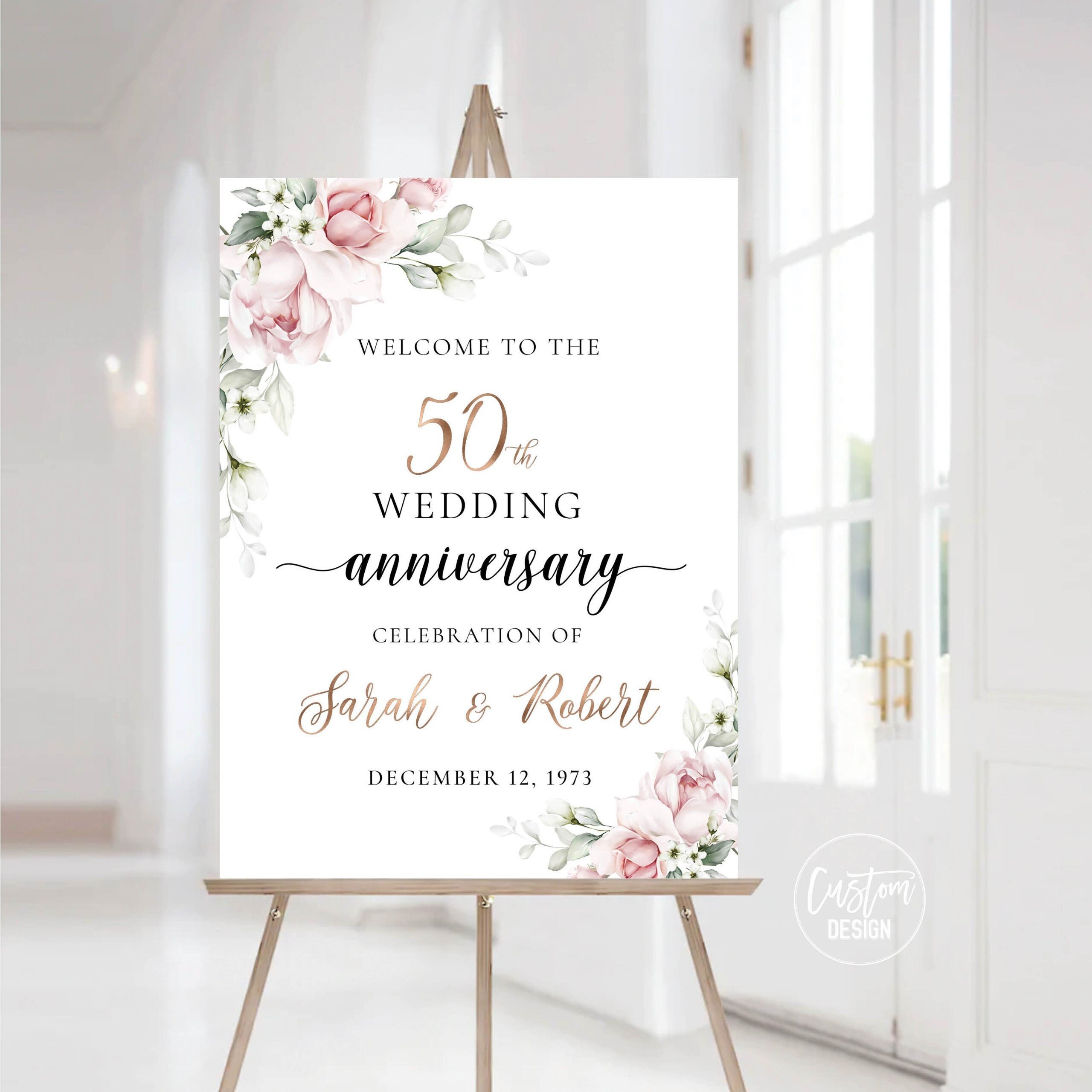 Custom Design 50th Anniversary Welcome Sign 50th Anniversary - Etsy