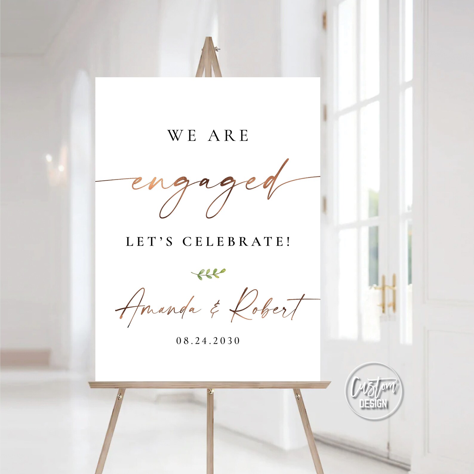 Custom Design, We Are Engaged Welcome Sign, Engagement Party Welcome ...