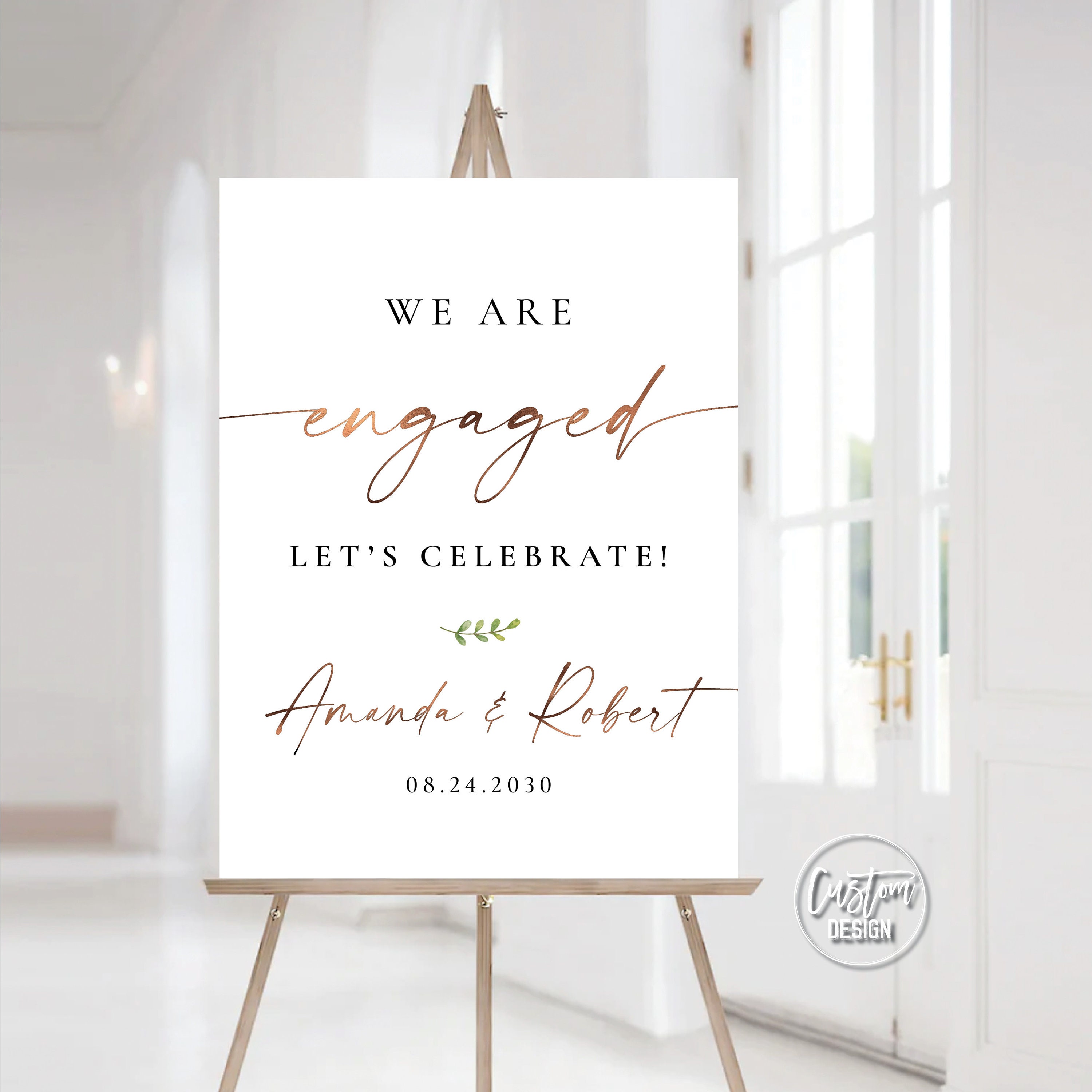 Custom Design, We Are Engaged Welcome Sign, Engagement Party Welcome ...