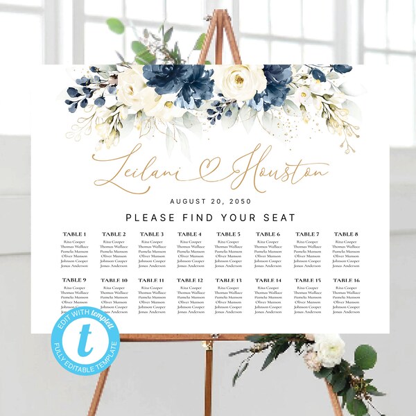 Wedding Seating Chart Sign - Etsy