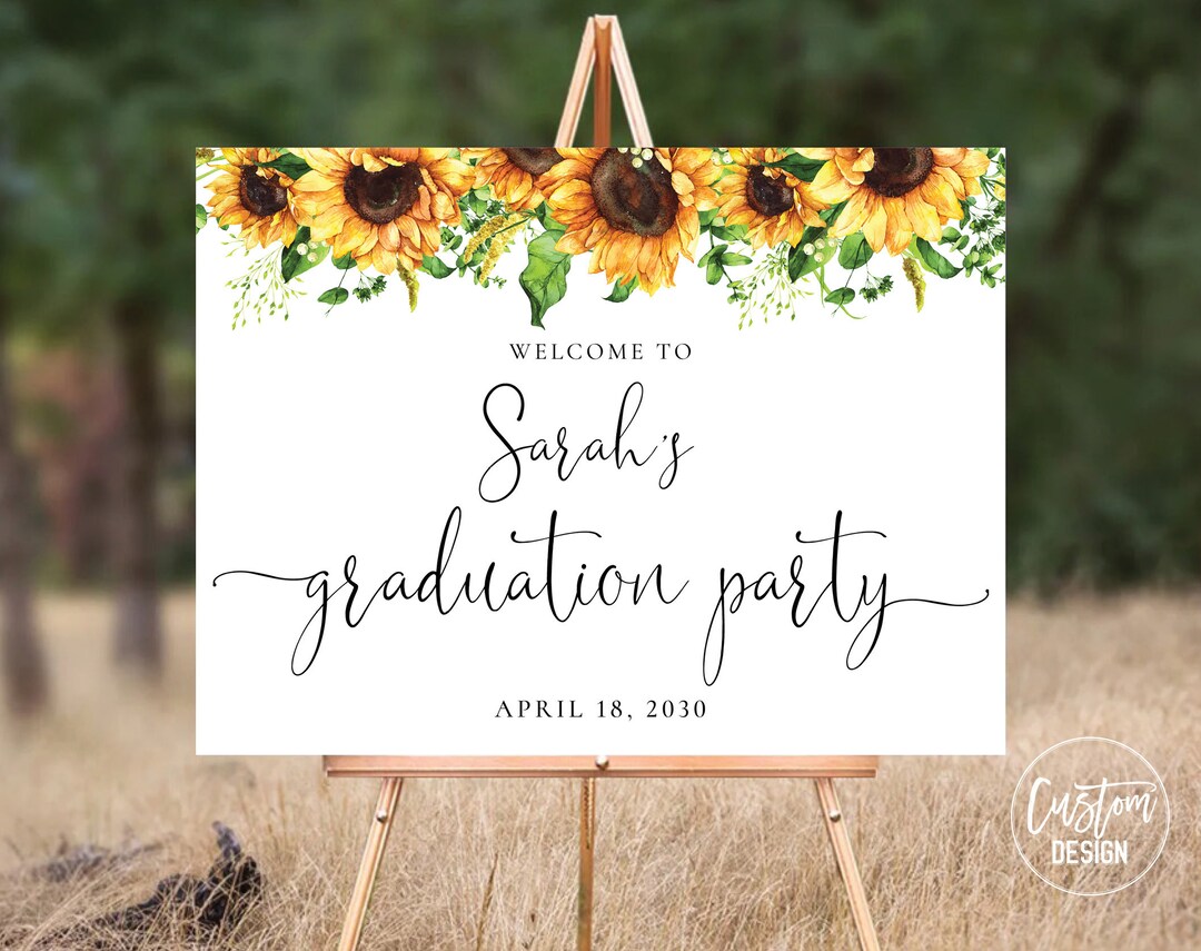 Sunflowers Graduation Party Welcome Sign Grad Party Sign - Etsy