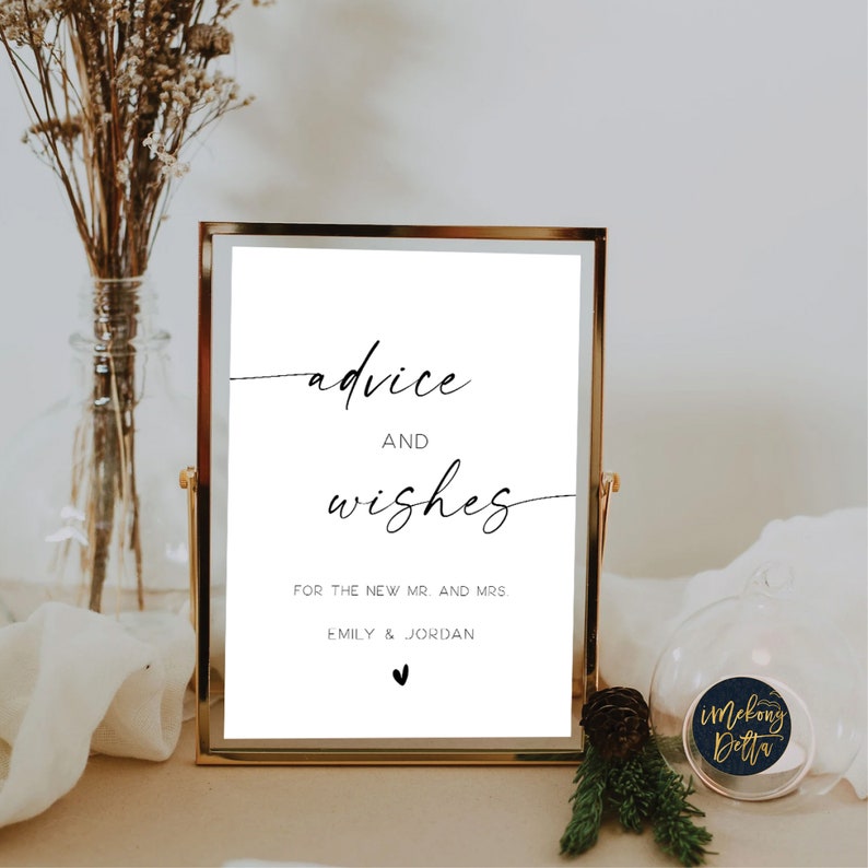 Advice and Wishes Sign Template Well Wishes Sign Printable - Etsy