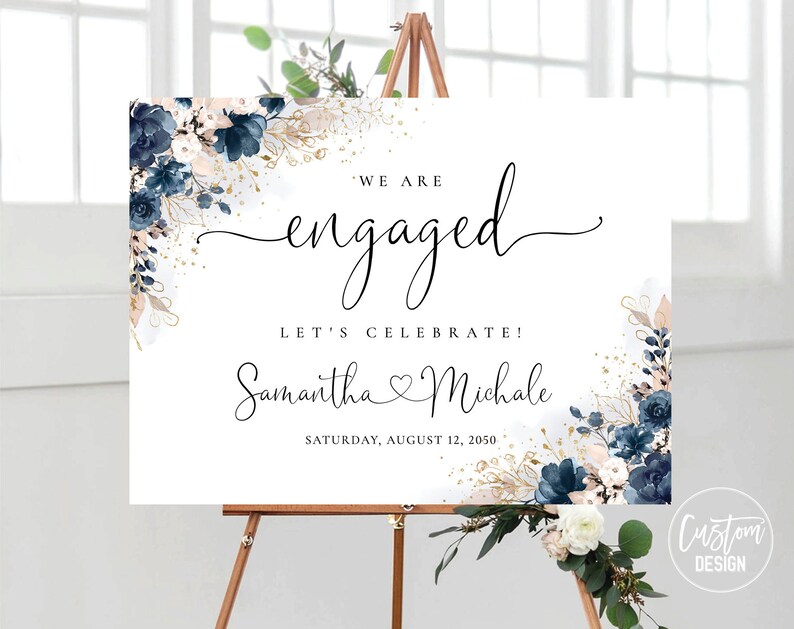 Eucalyptus Engagement Party Welcome Sign: Greenery We Are Engaged ...