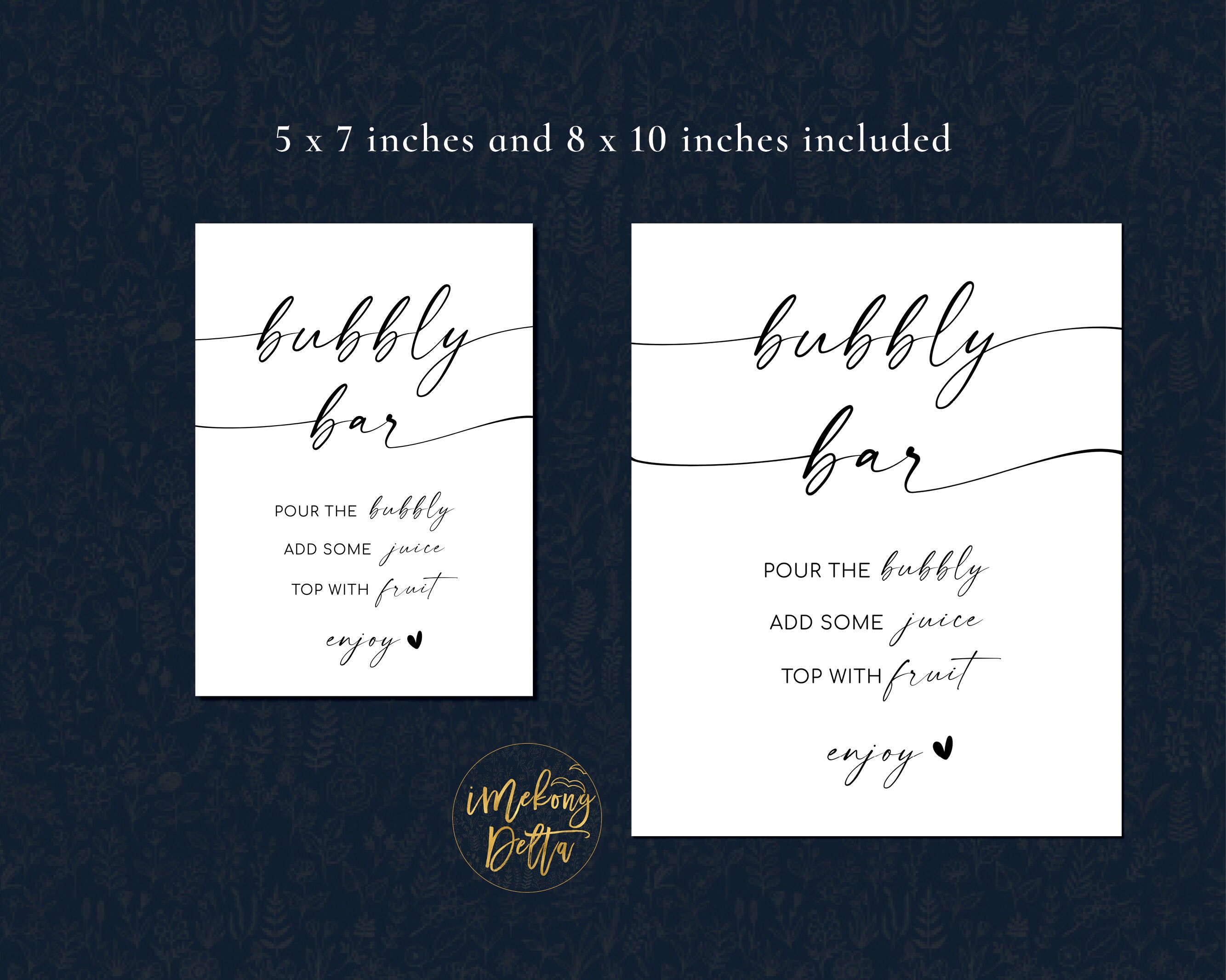 Minimalist Bubbly Bar Sign, Modern Bubbly Bar Sign, Bridal Shower ...