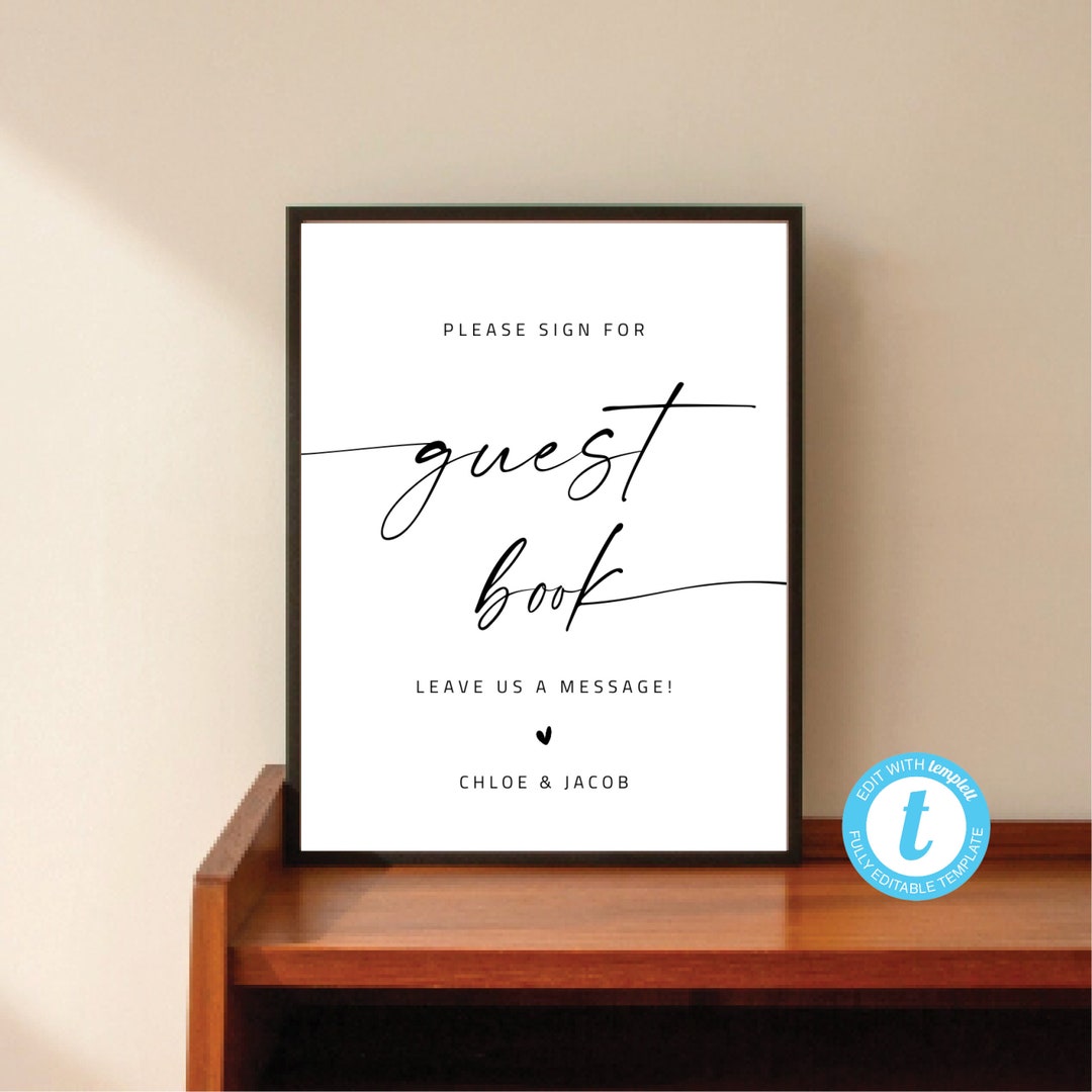 Please Sign Our Guestbook Sign, Sign Our Guestbook Sign, Wedding ...