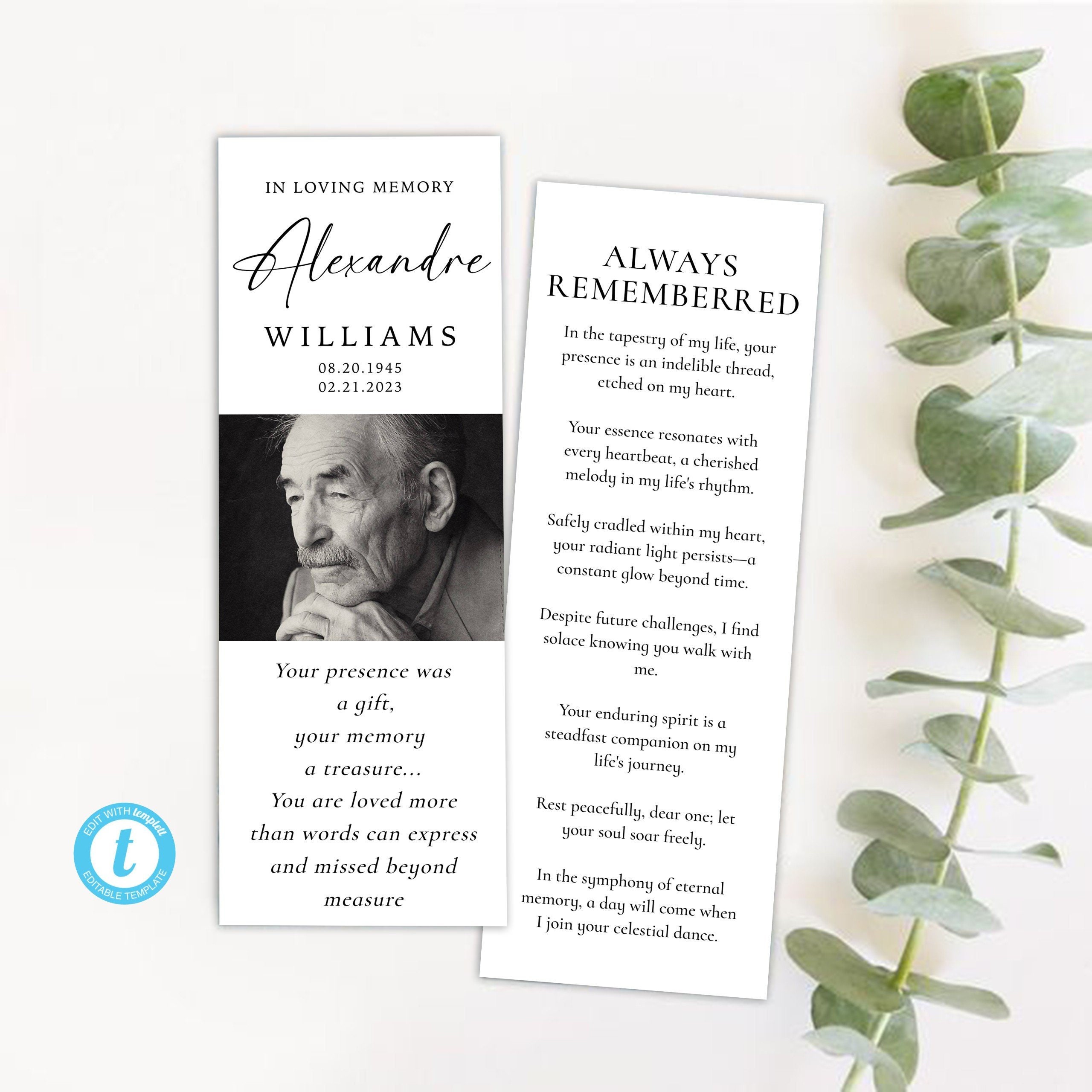 Minimalist Funeral Prayer Card Modern Catholic Mass Card - Etsy