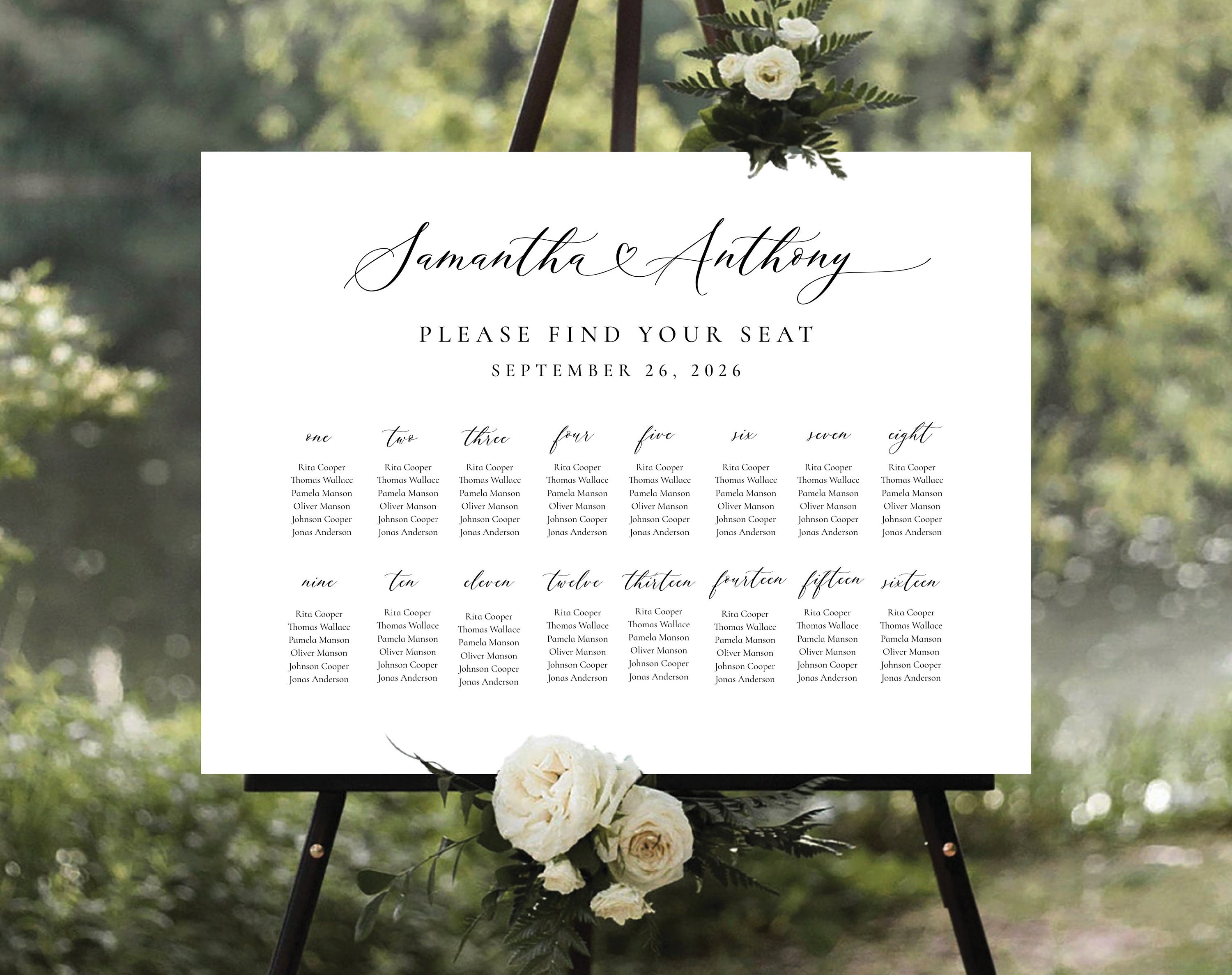 Minimalist Wedding Seating Chart Welcome Sign Template - Etsy