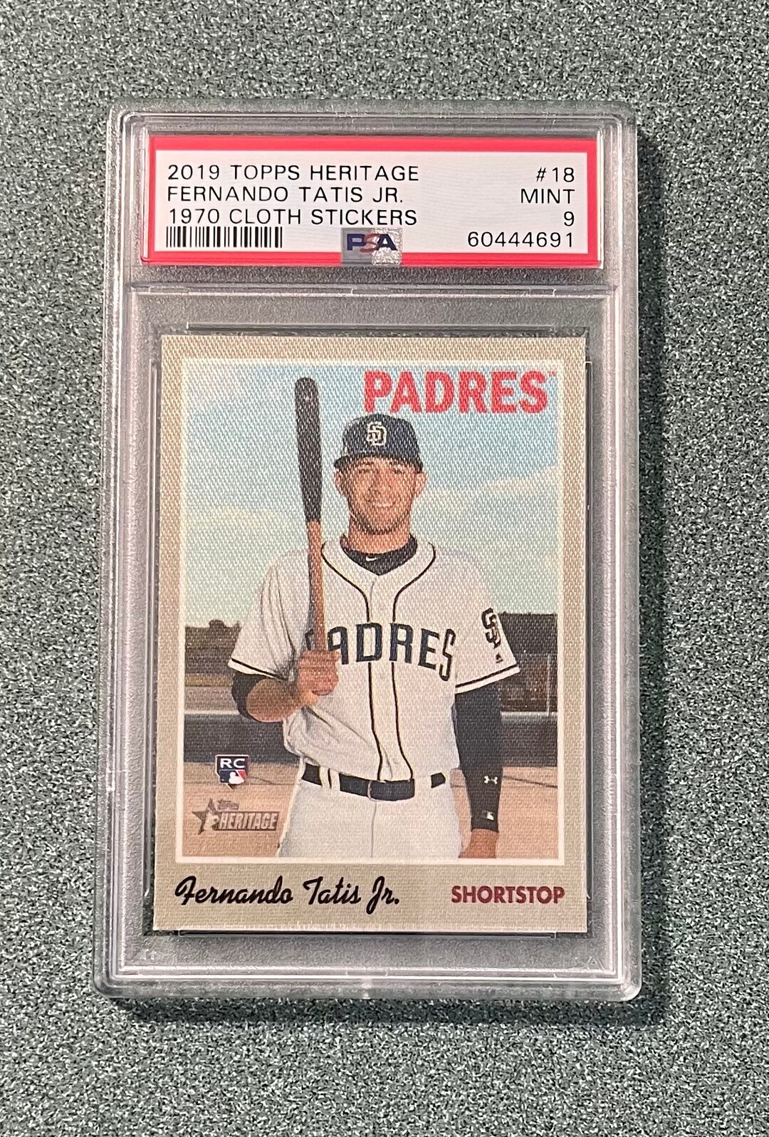 Fernando Tatis Jr. Padres 2019 Topps Heritage Cloth Sticker Rookie RC ...