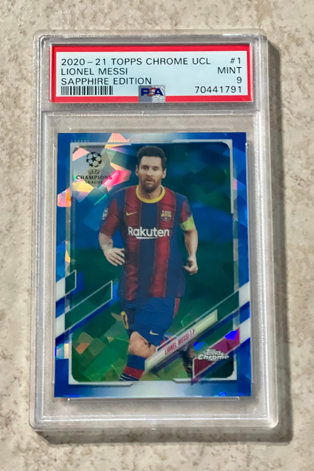 2020-21 Topps Chrome UCL Lionel Messi Sapphire PSA 9 Mint - Etsy
