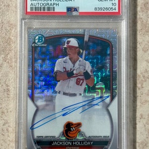 2023 Bowman Chrome Jackson Holliday Mega Box Mojo Refractor AUTO PSA 10 ...
