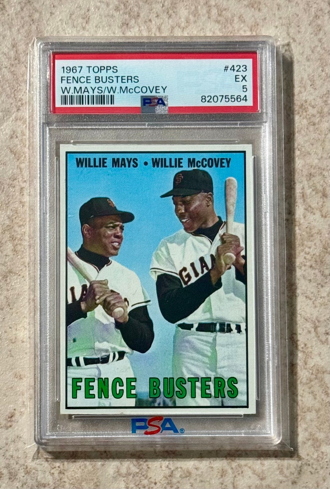 1967 Topps #423 Fence Busters W/ Willie Mays Willie Mccovey HOF PSA 5 ...