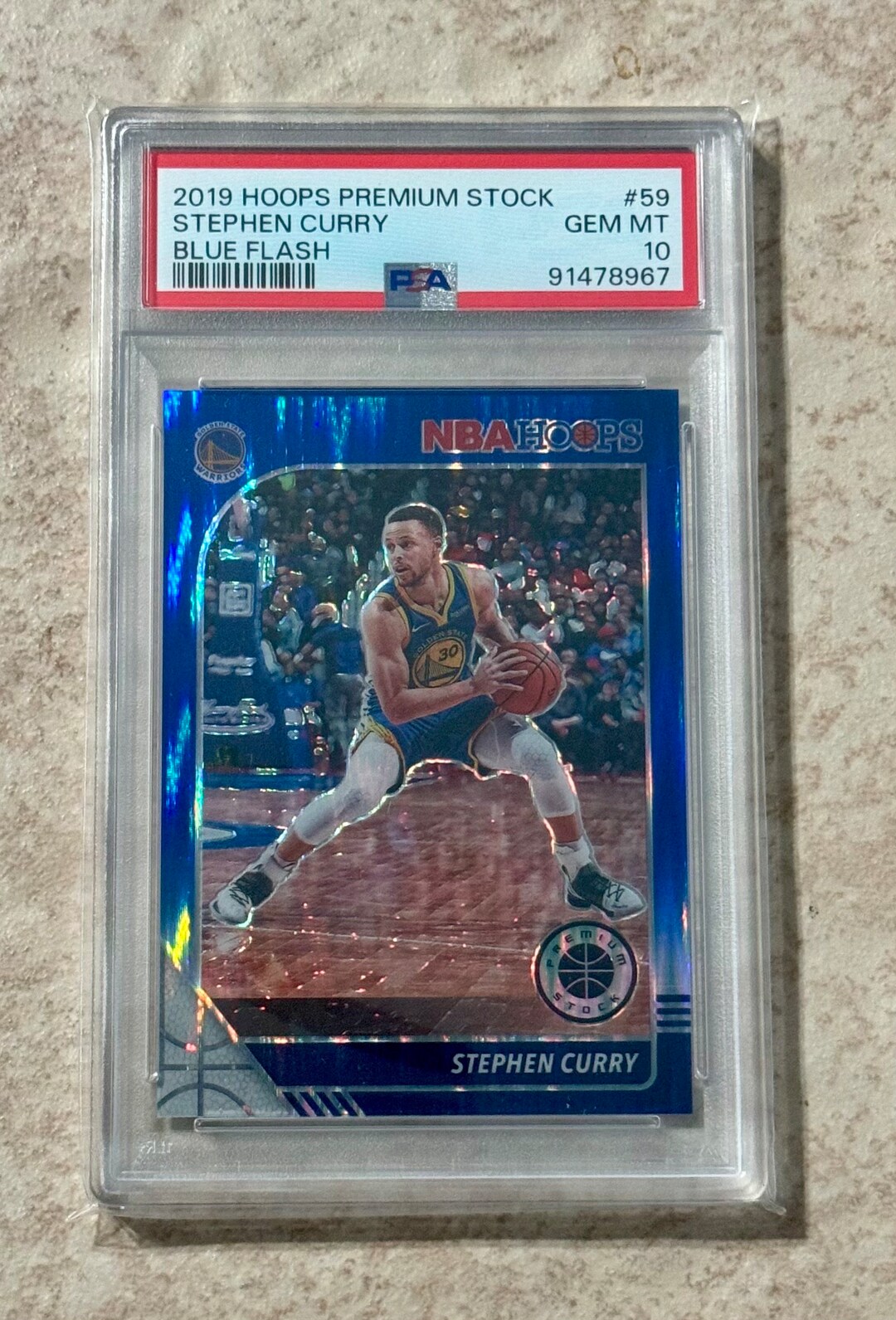 2019-20 Hoops Premium Stephen Curry Blue Flash Prizm #20/49 PSA 10 Gem ...