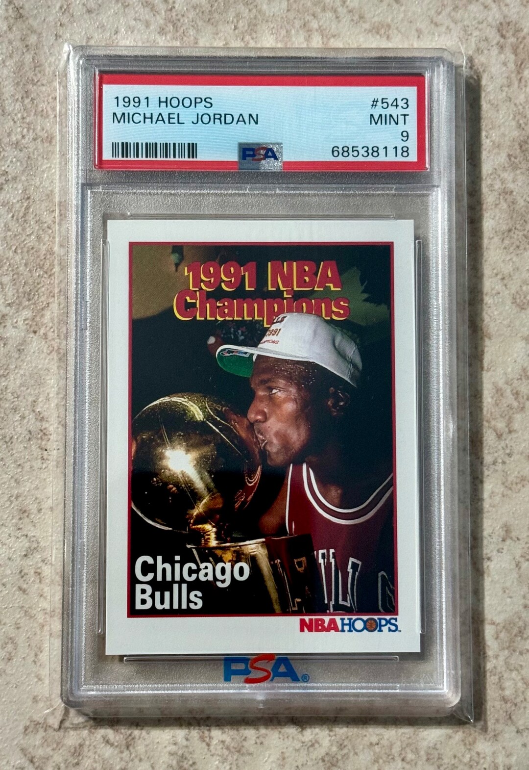 1991 Hoops Michael Jordan Champs PSA 9 Mint New Case #543 Chicago Bulls ...