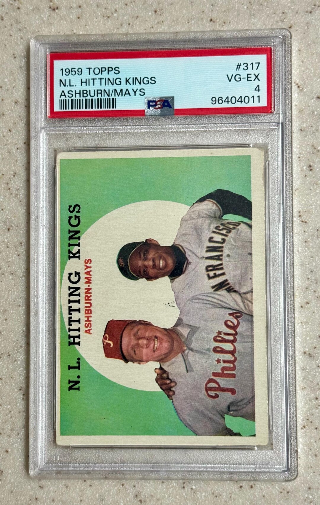 1959 Willie Mays Card - NL Hiring Kings W/richie Ashburn - PSA 4 ...