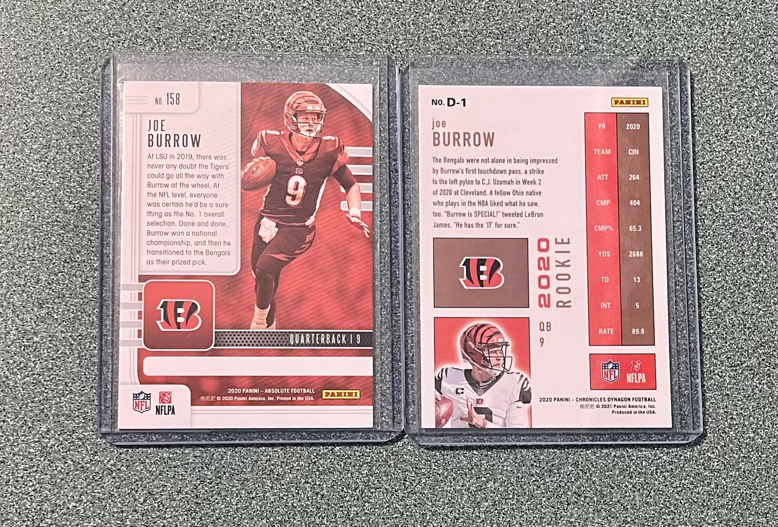 Joe Burrow Rookie Card Set Mint Red Hot - Etsy