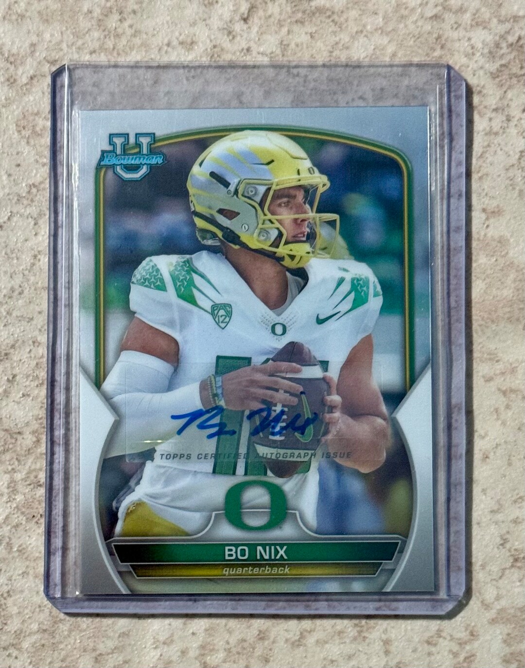 2022 Bowman University Chrome 61 Bo Nix Oregon Ducks Autographed Rookie ...
