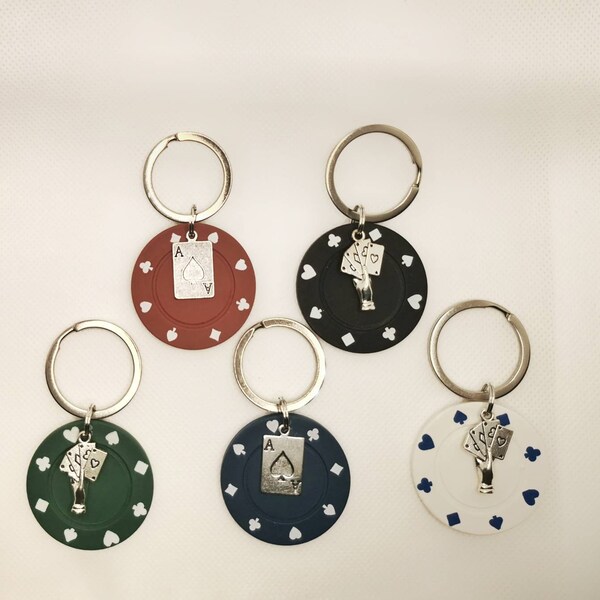 Poker Chip Keychain - Etsy