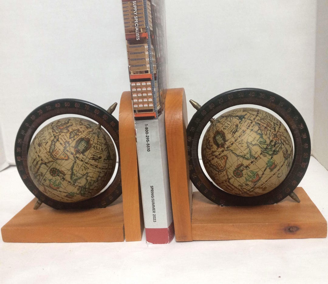 World Globe Bookend Set - Etsy UK