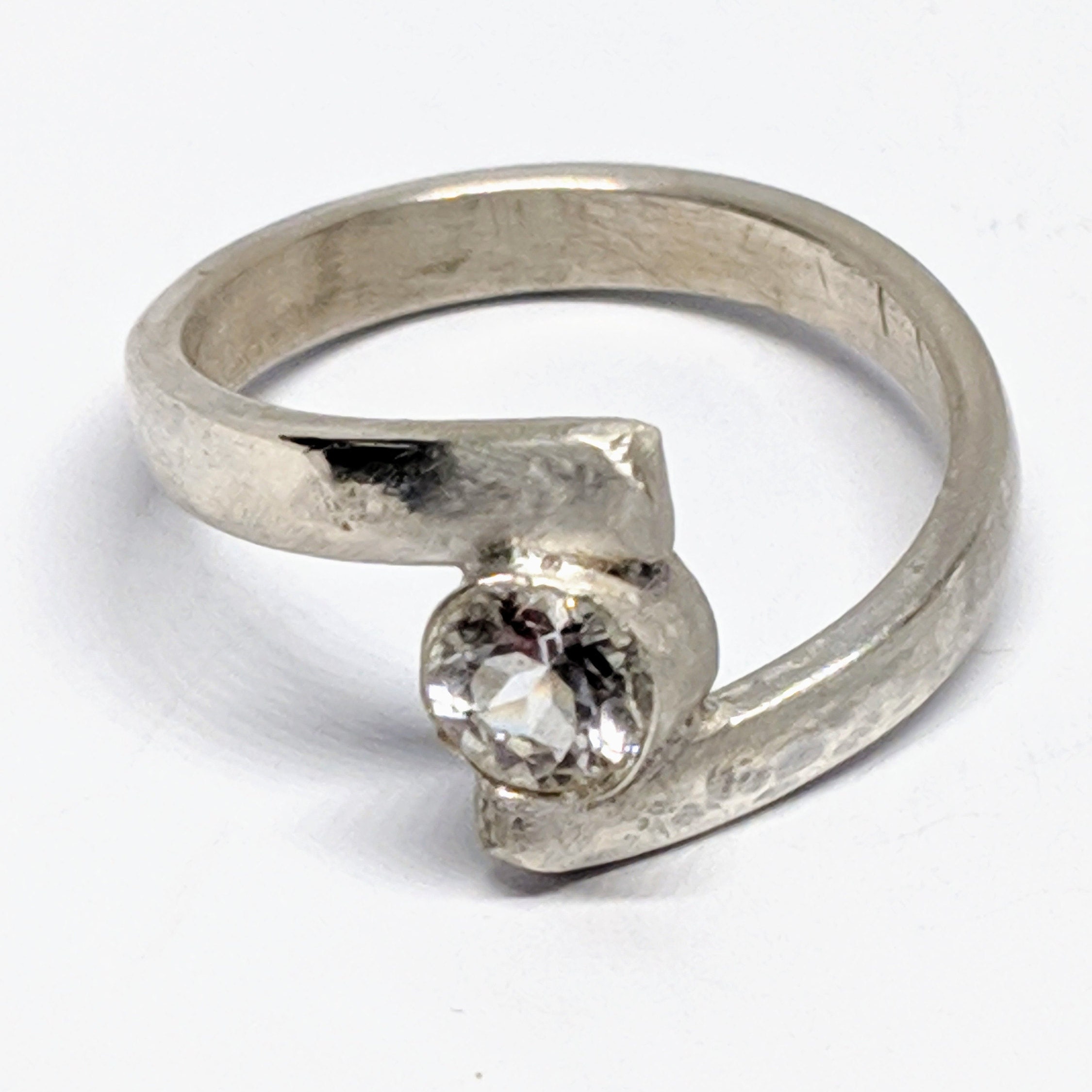 White Topaz and Sterling Silver Bypass Ring Size 7.5 - Etsy