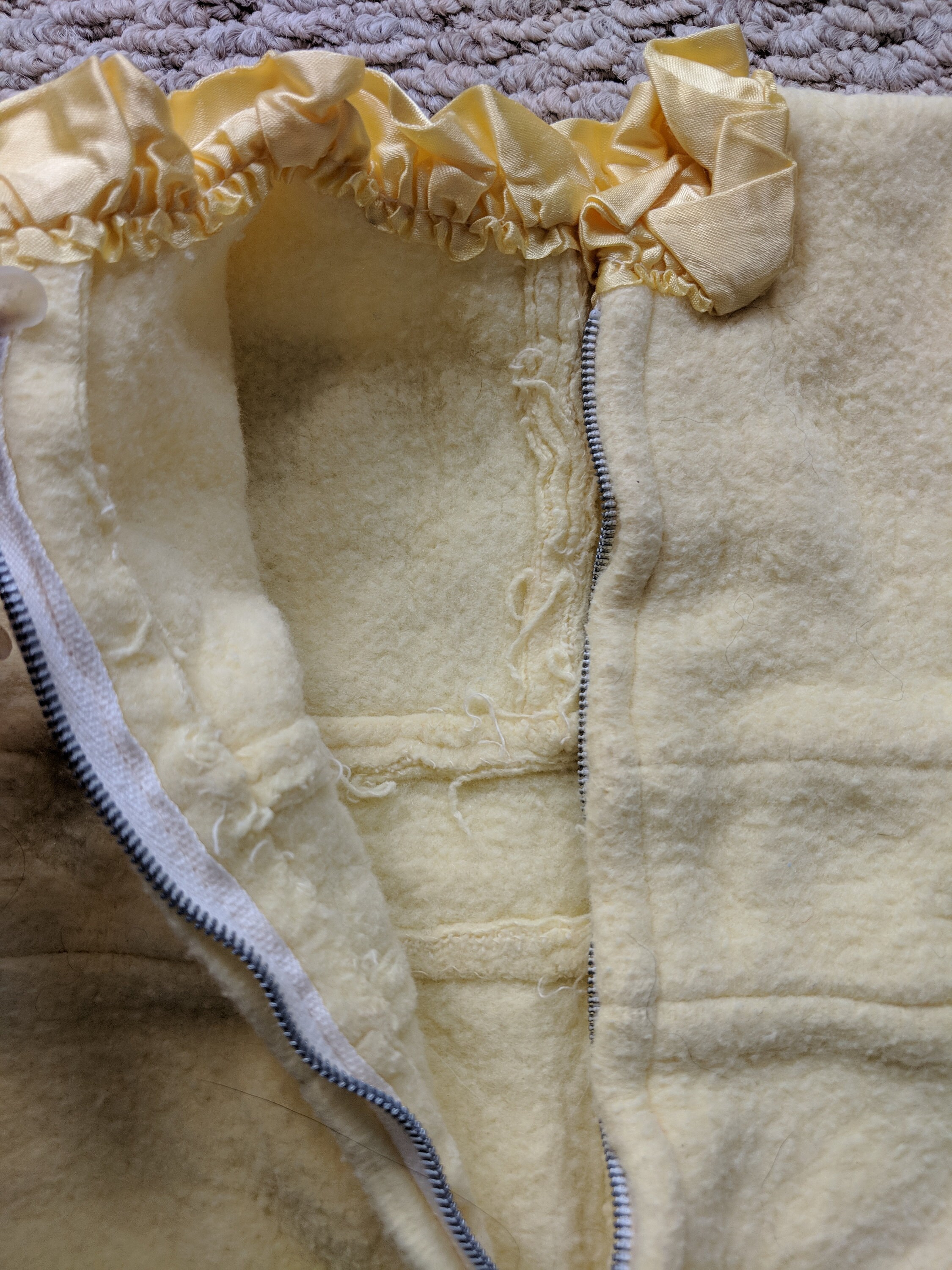 Vintage Fleece Baby Sleeper With Feet 1950s One Piece Bodysuit Mid ...