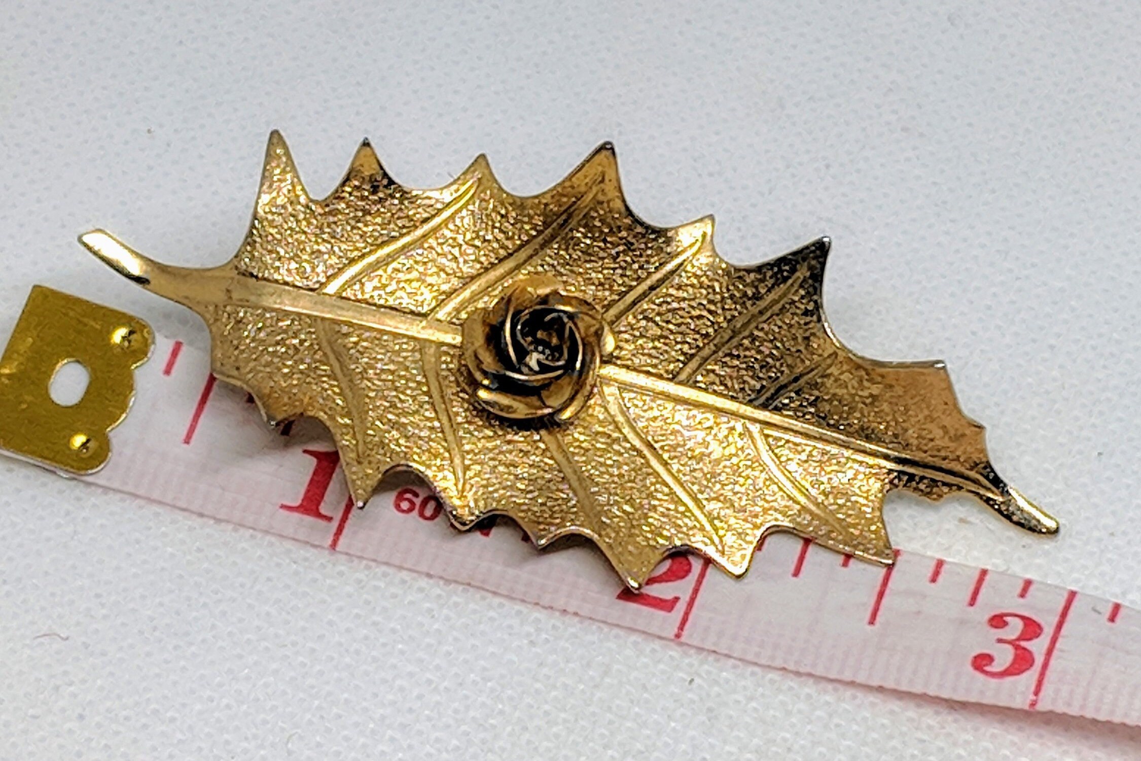 Vintage Golden Leaf & Flower Hair Clip Gold tone Barrette | Etsy