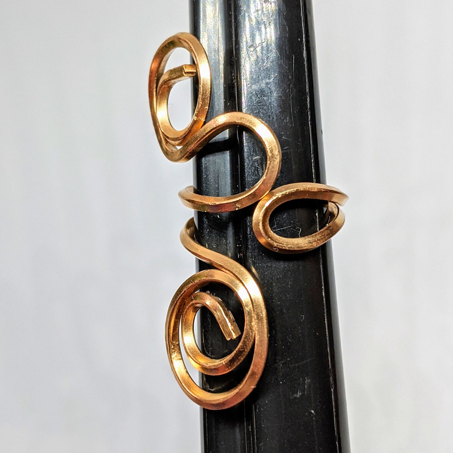 Bronze Long Statement Ring With Spirals, Large Adjustable Ring - Etsy