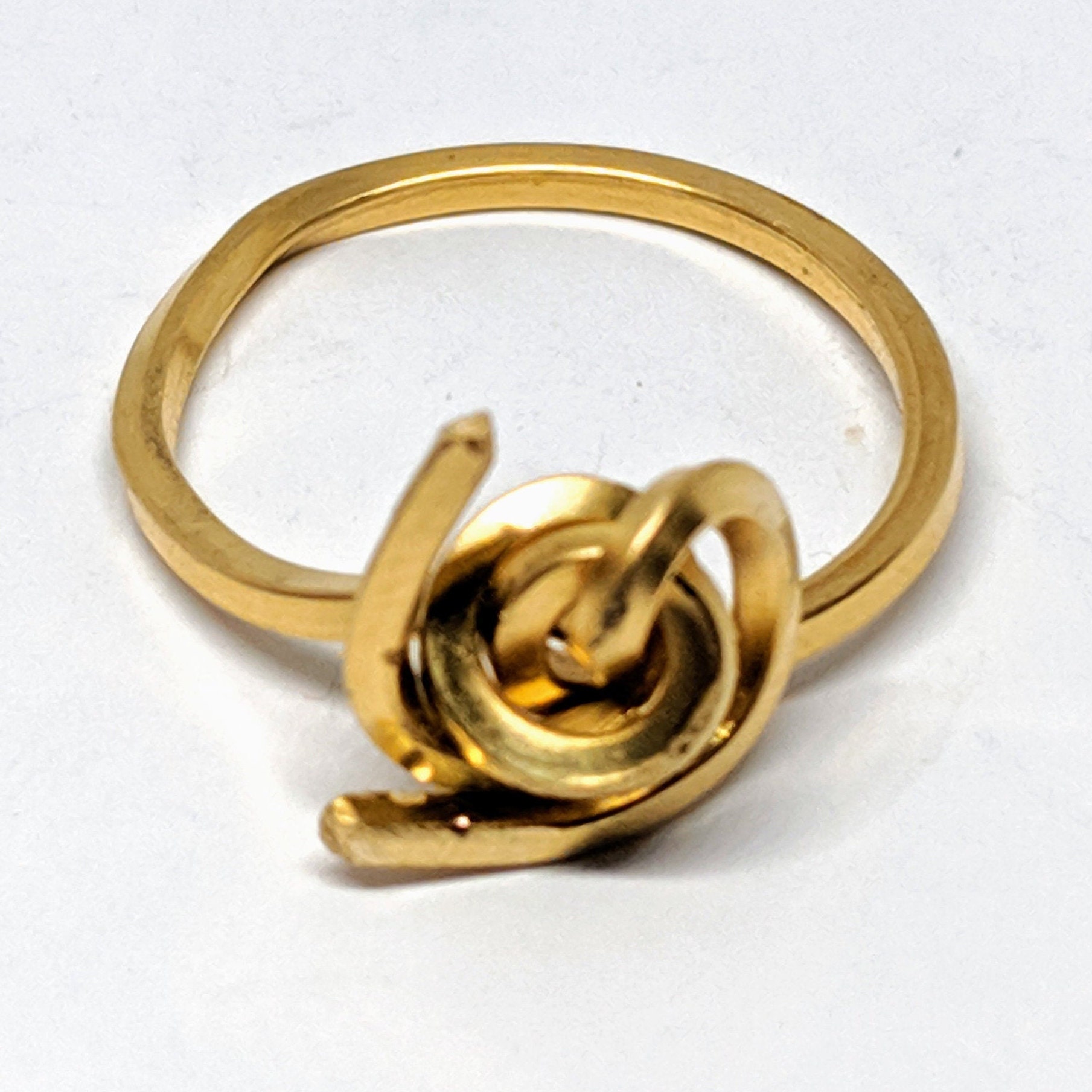 Brass Knot Ring Size 6.5 Handcrafted Hammered Gold Tone Ring - Etsy