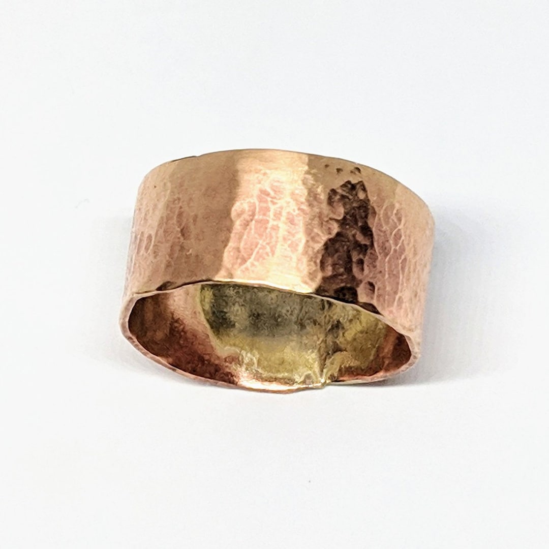 Handcrafted Hammered Bronze Band, Ring Size 6.75 - Etsy