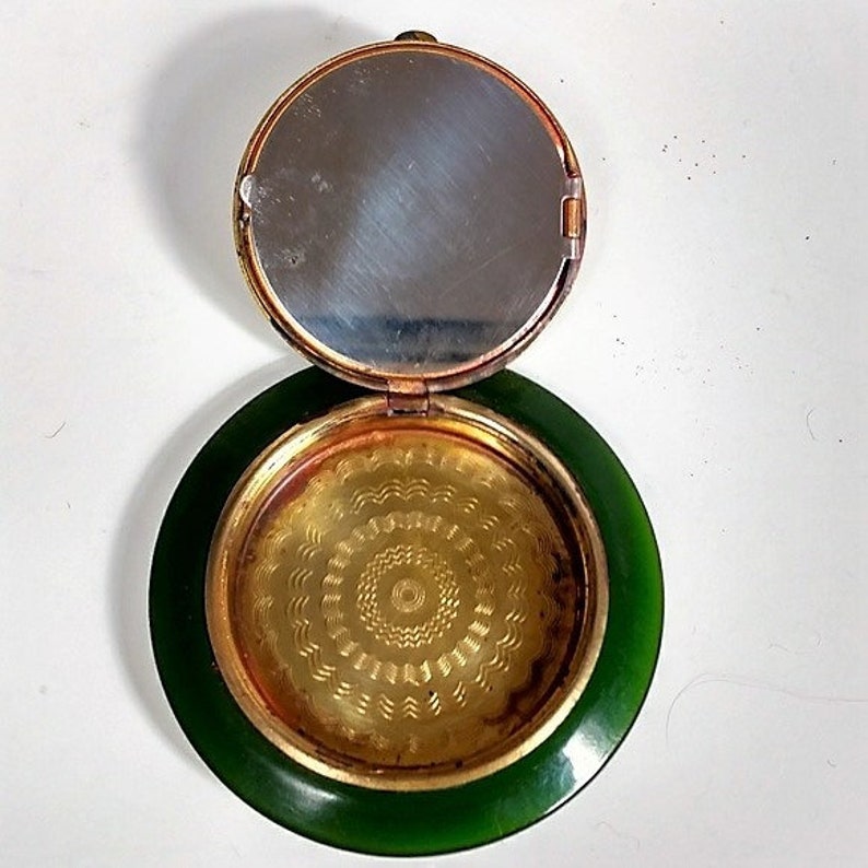 Vintage Bakelite Make-up Compact With Floral Needlework Design Two 2 ...