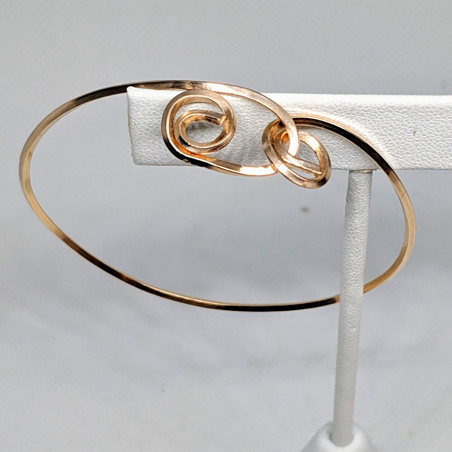Minimalist Thin Bronze Bangle Bracelet With Interlocking - Etsy