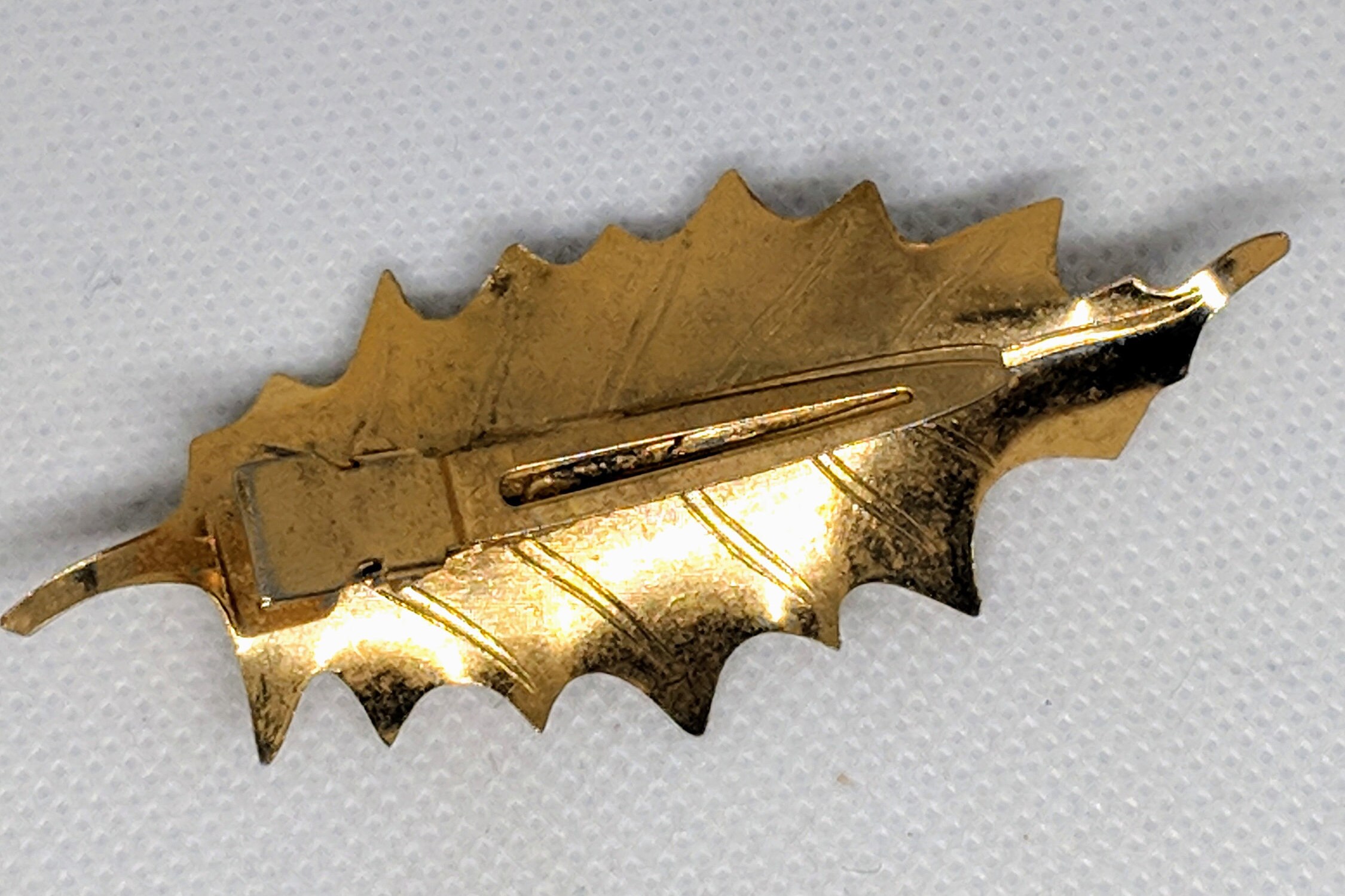 Vintage Golden Leaf & Flower Hair Clip, Gold Tone Barrette, Rose and ...