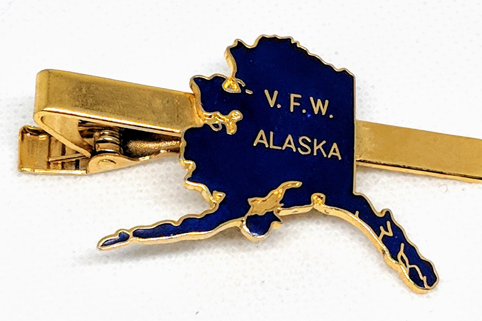 VFW Alaska Tie Bar/ Tie Clip, Vintage Veterans of Foreign Wars, Blue ...