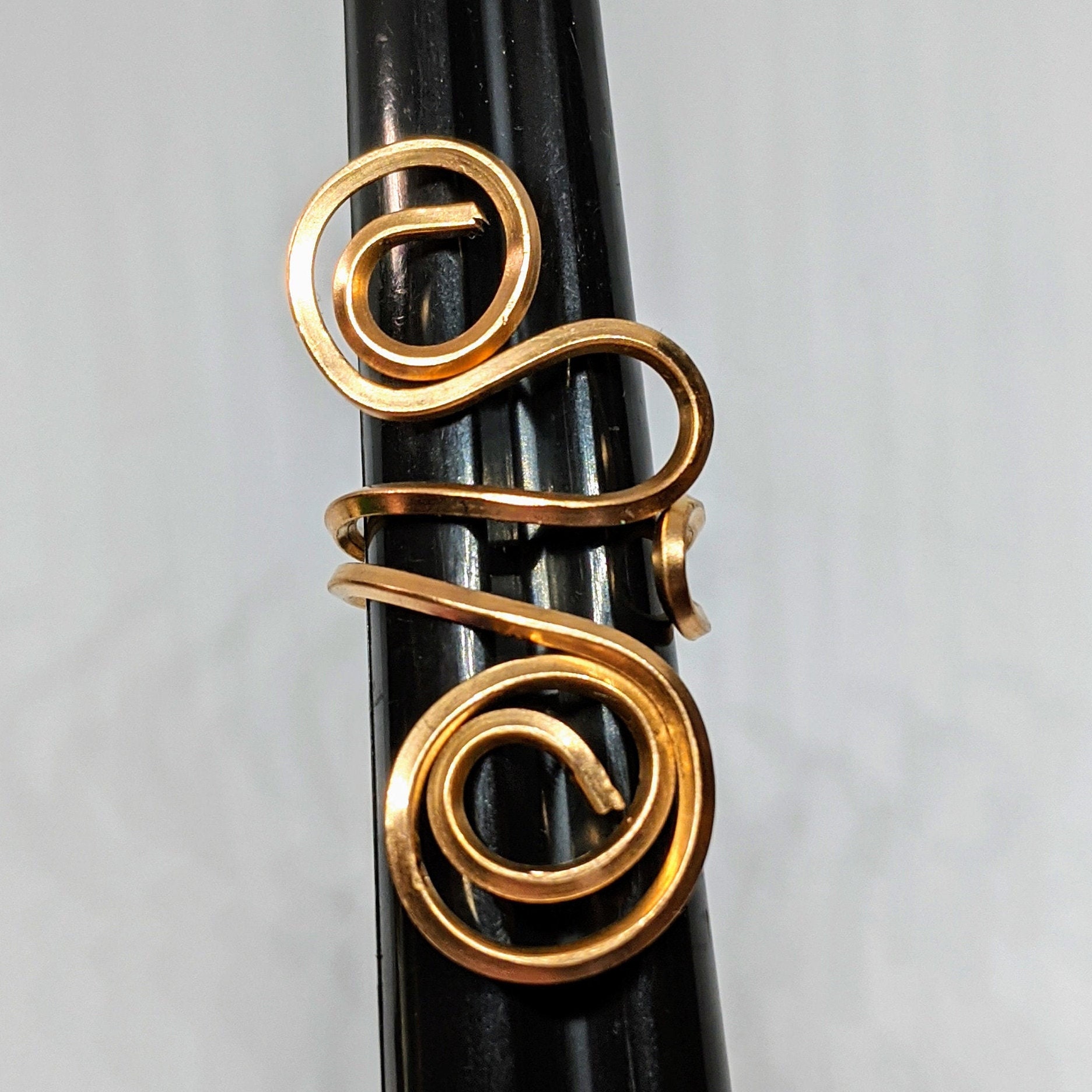 Bronze Long Statement Ring With Spirals, Large Adjustable Ring - Etsy