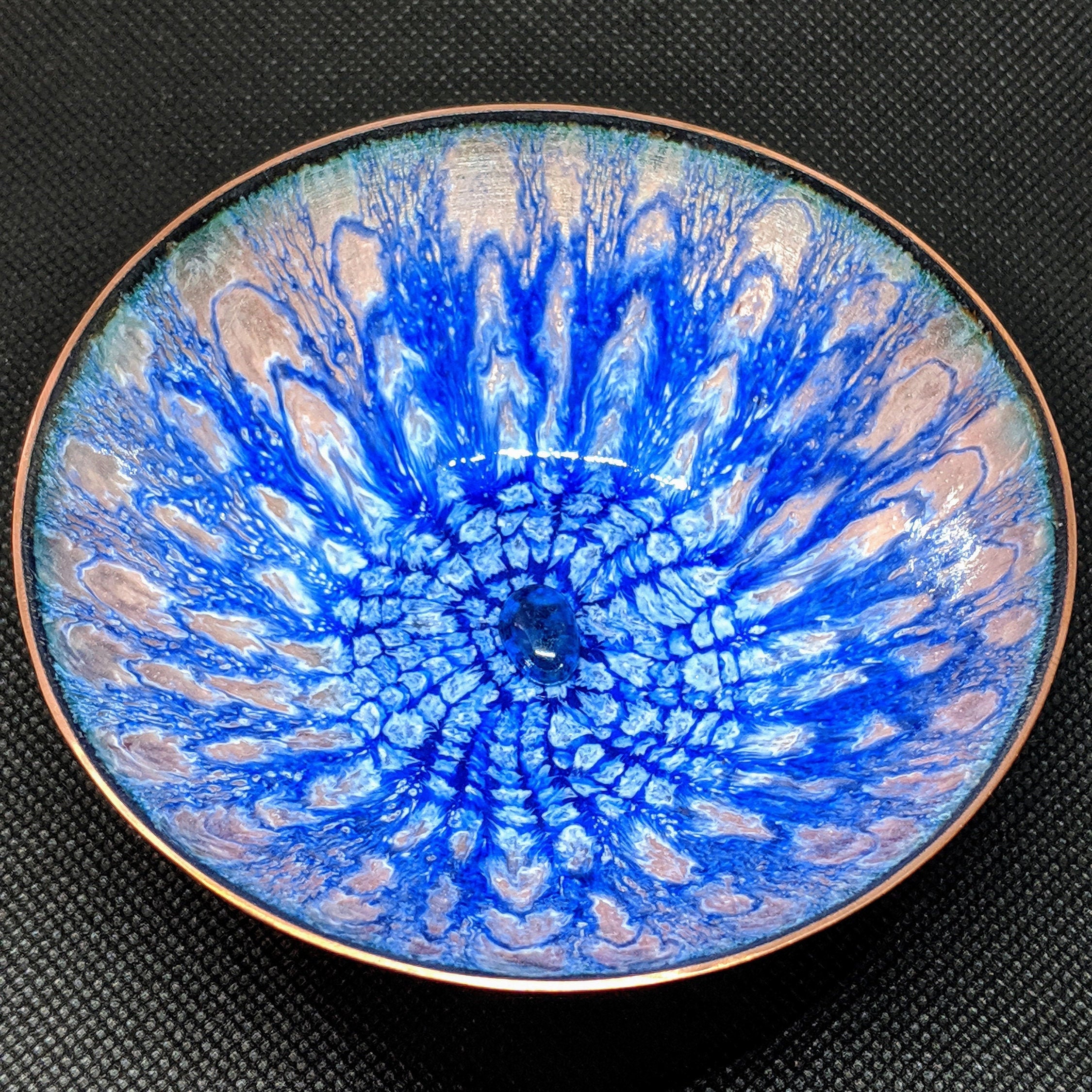 Blue Enameled Decorative Bowl, One of a Kind Artisan Trinket Dish - Etsy